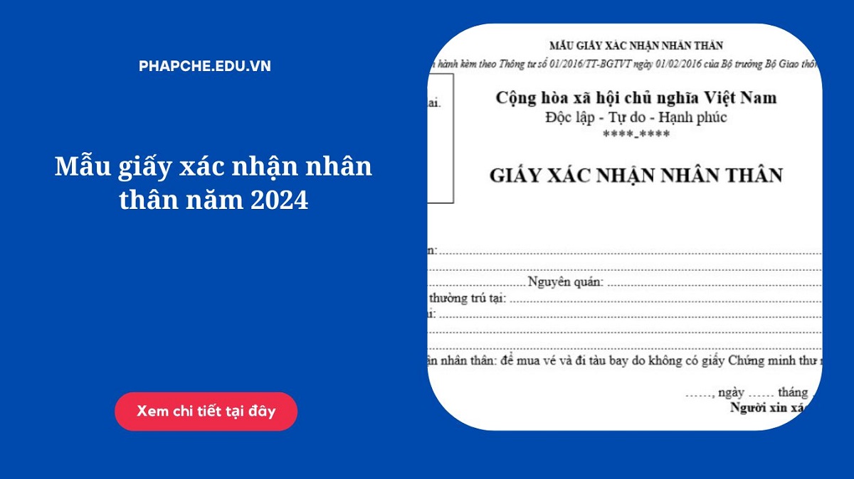 Mẫu giấy xác nhận nhân thân cho người đi máy bay